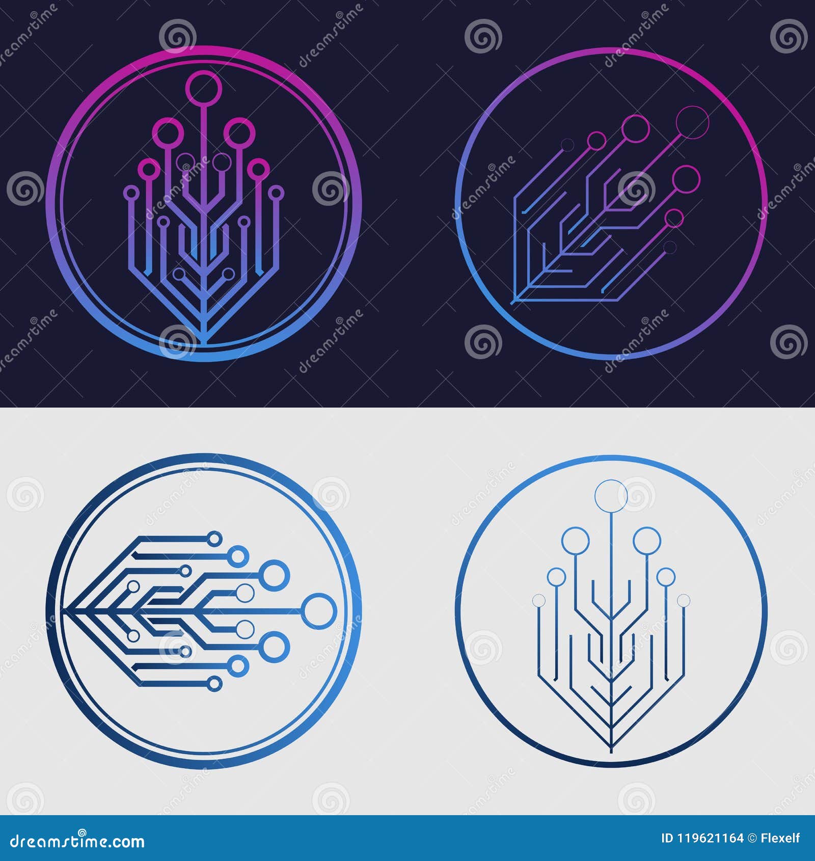 Technology Logo Design. Tech Element Stock Vector - Illustration of ...