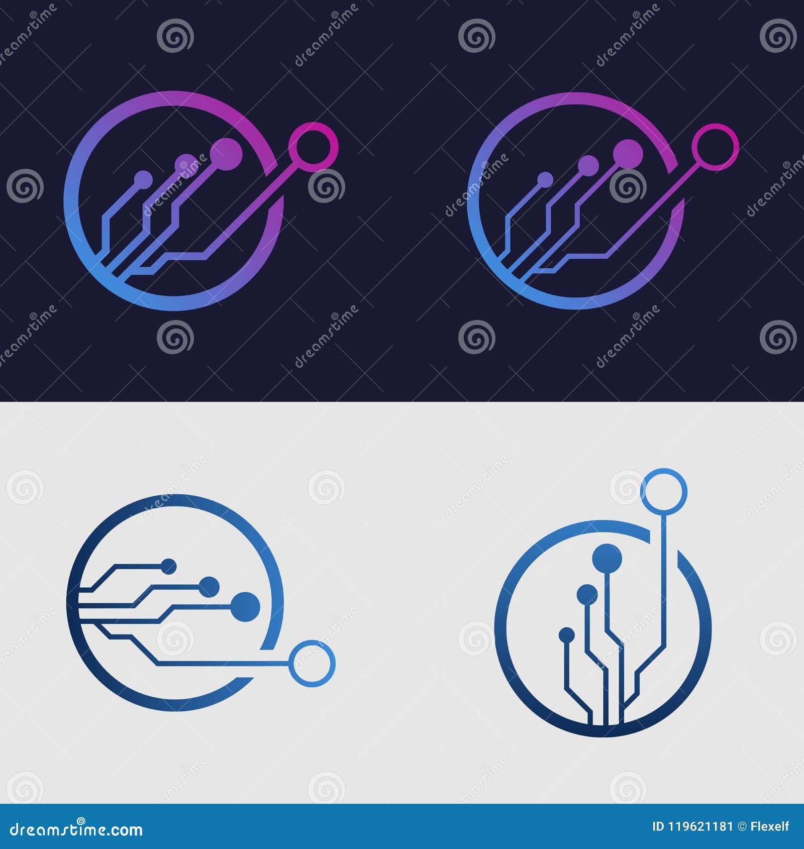 Technology Logo Design. Tech Element Stock Vector - Illustration of ...
