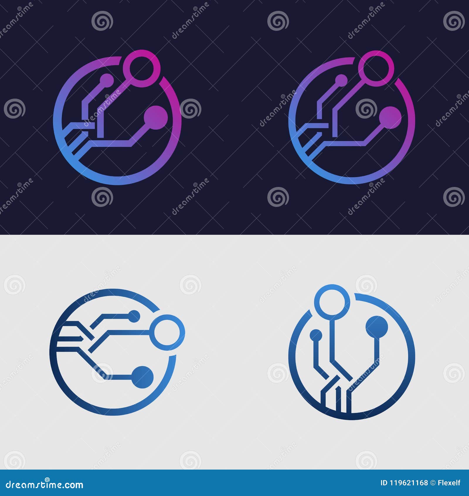 Technology Logo Design. Tech Element Stock Vector - Illustration of ...