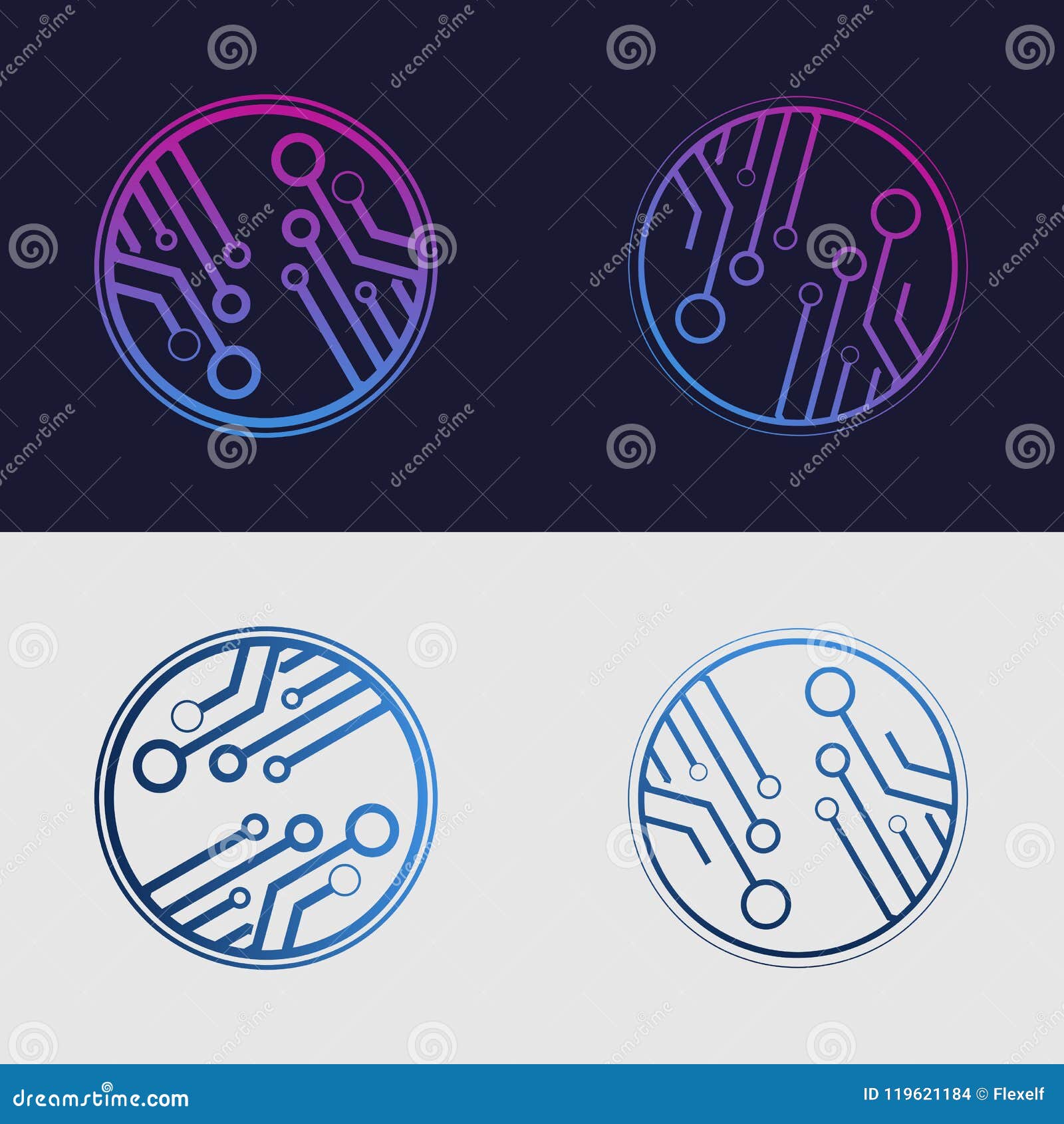 Technology Logo Design. Tech Element Stock Vector - Illustration of ...