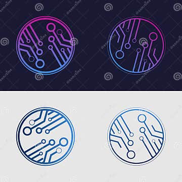 Technology Logo Design. Tech Element Stock Vector - Illustration of ...