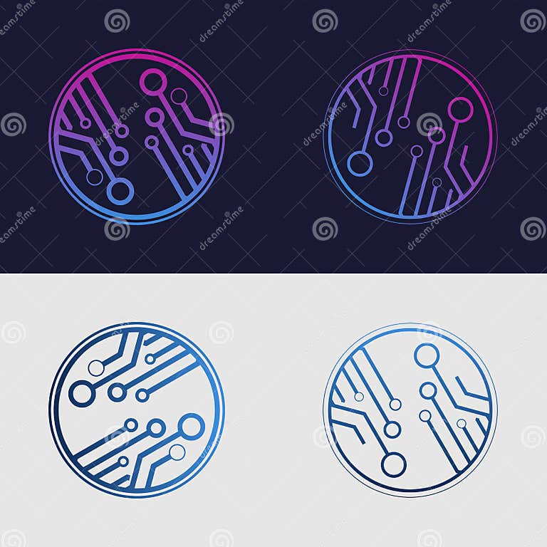 Technology Logo Design. Tech Element Stock Vector - Illustration of ...