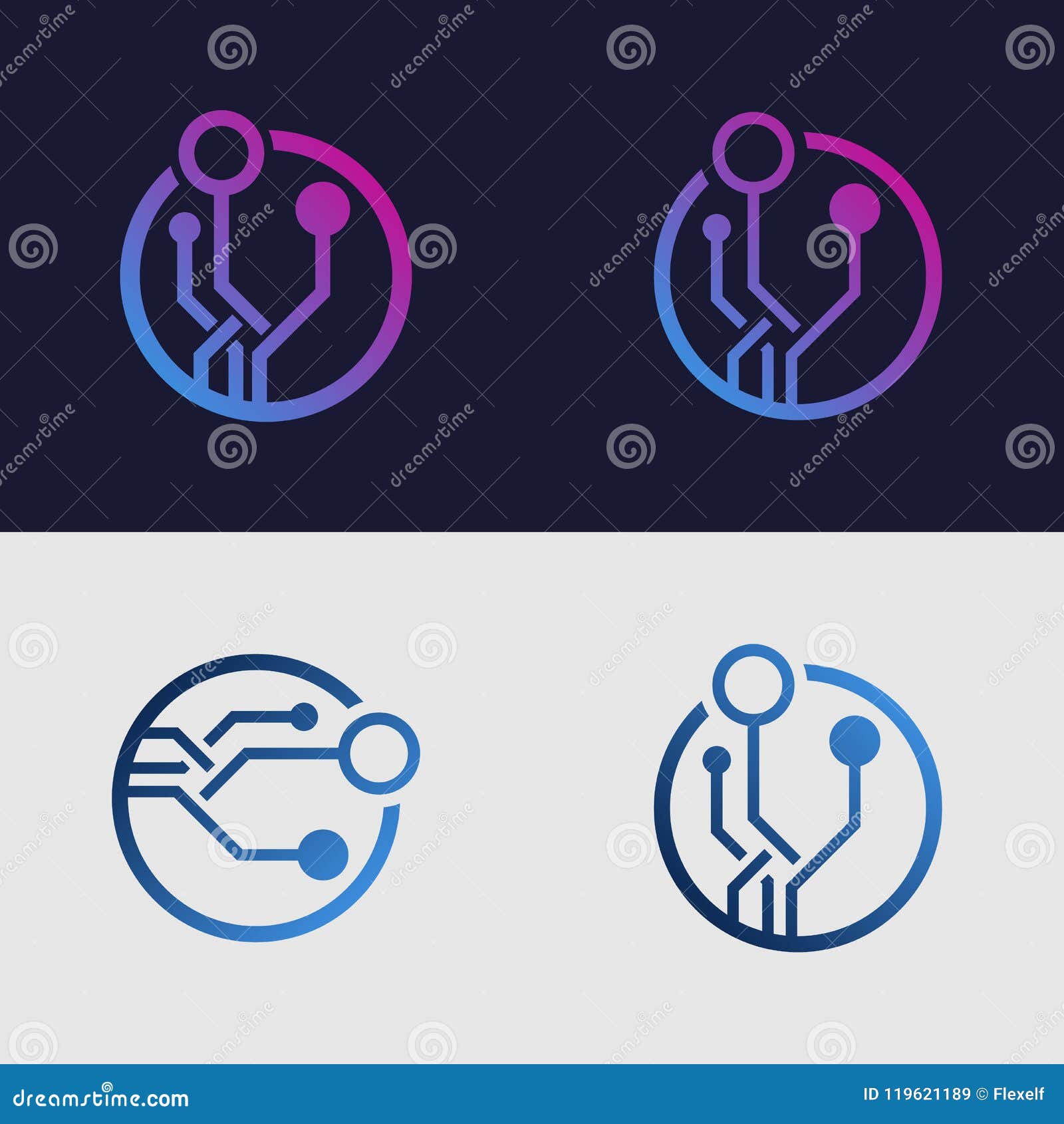 Technology Logo Design. Tech Element Stock Vector - Illustration of ...