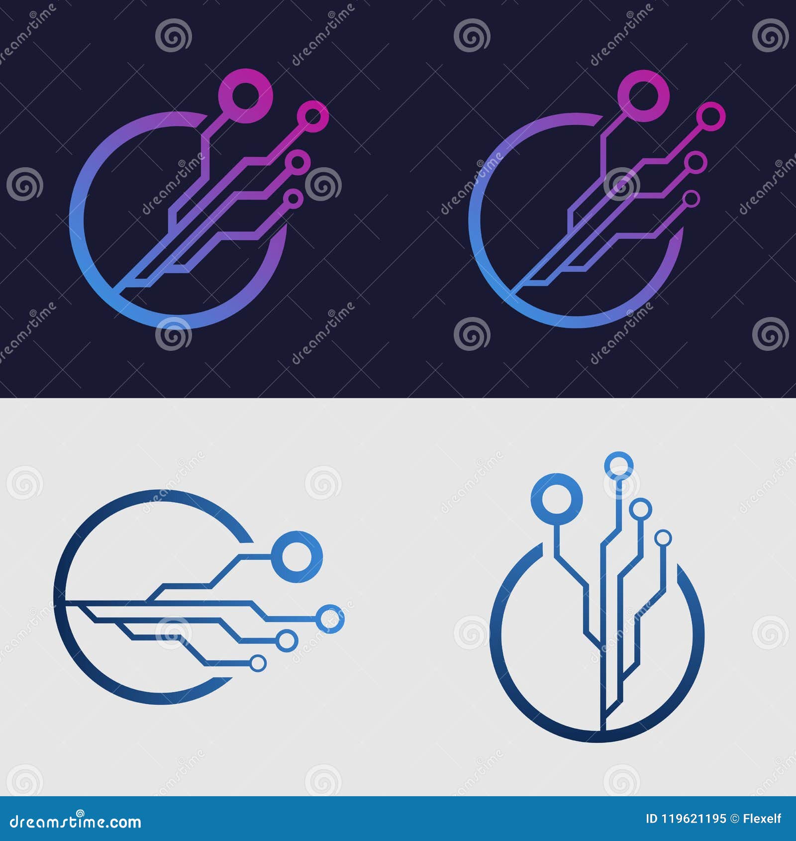 Technology Logo Design. Tech Element Stock Vector - Illustration of ...