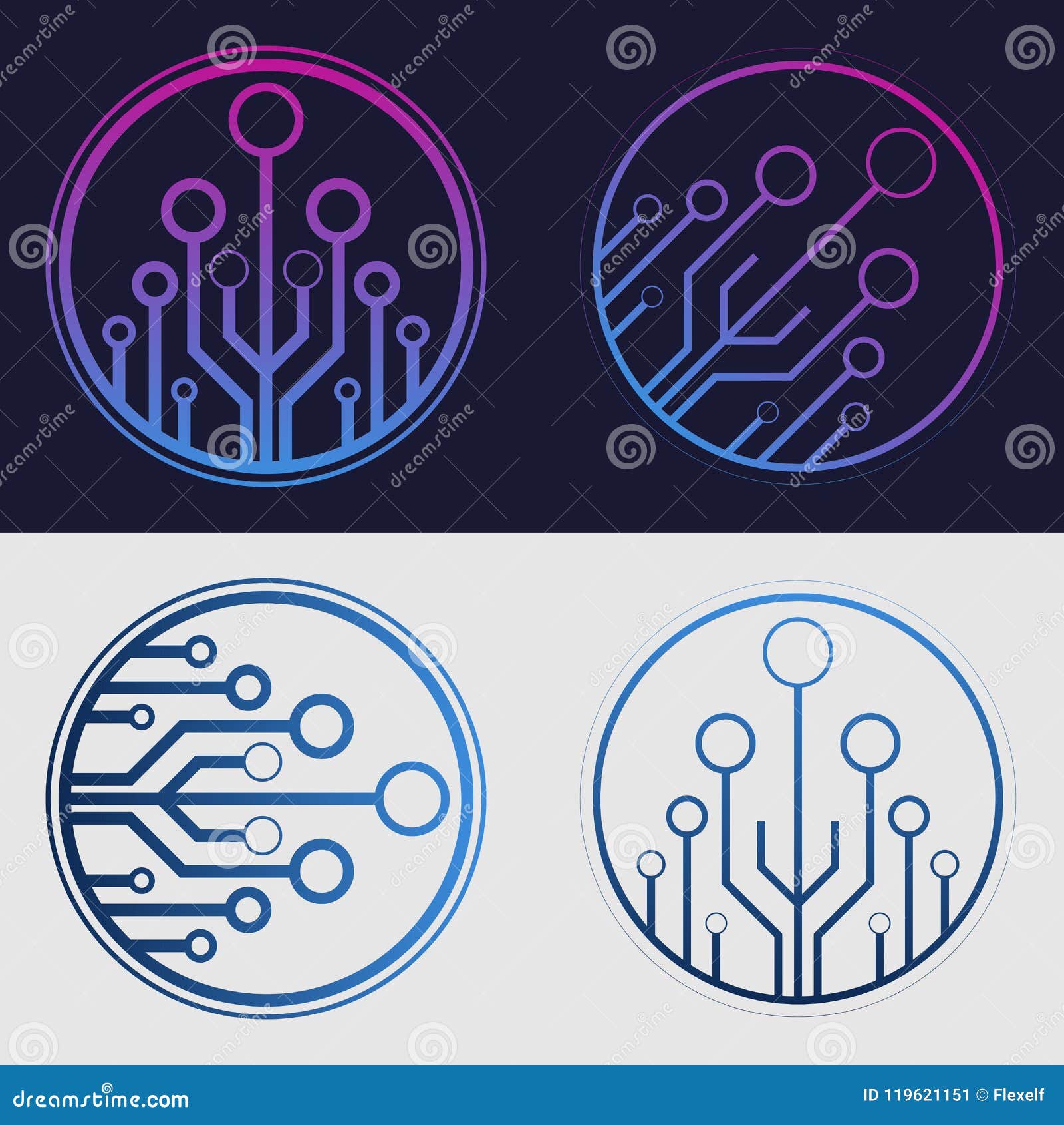 Technology Logo Design. Tech Element Stock Vector - Illustration of ...