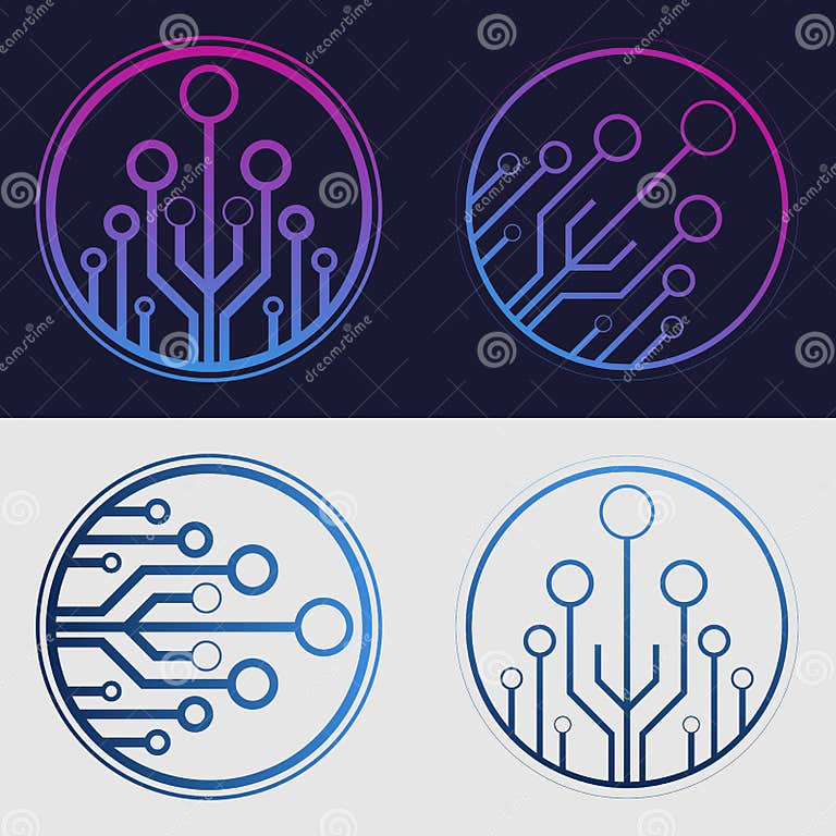 Technology Logo Design. Tech Element Stock Vector - Illustration of ...