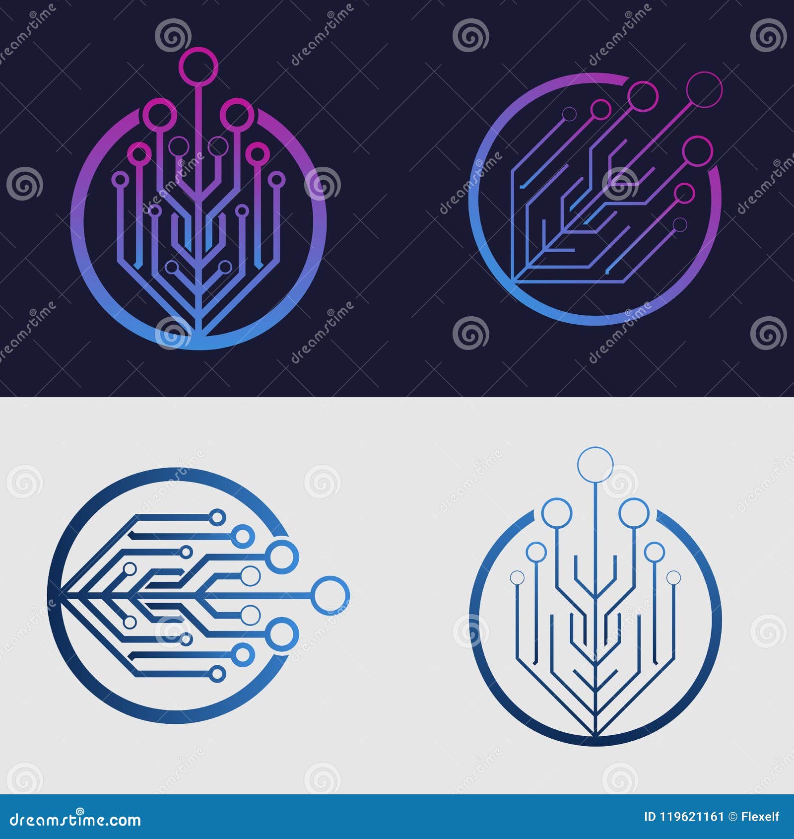 Technology Logo Design. Tech Element Stock Vector - Illustration of ...