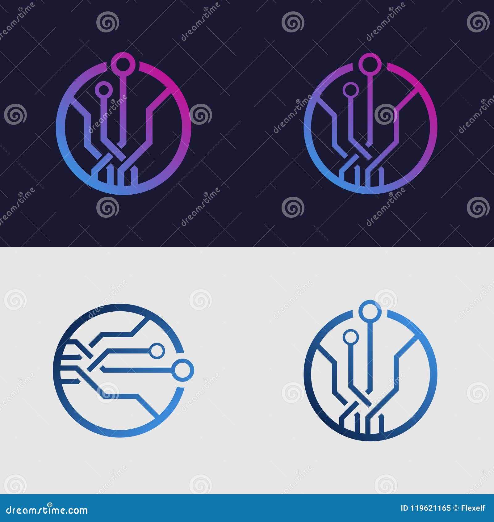 Technology Logo Design. Tech Element Stock Vector - Illustration of ...