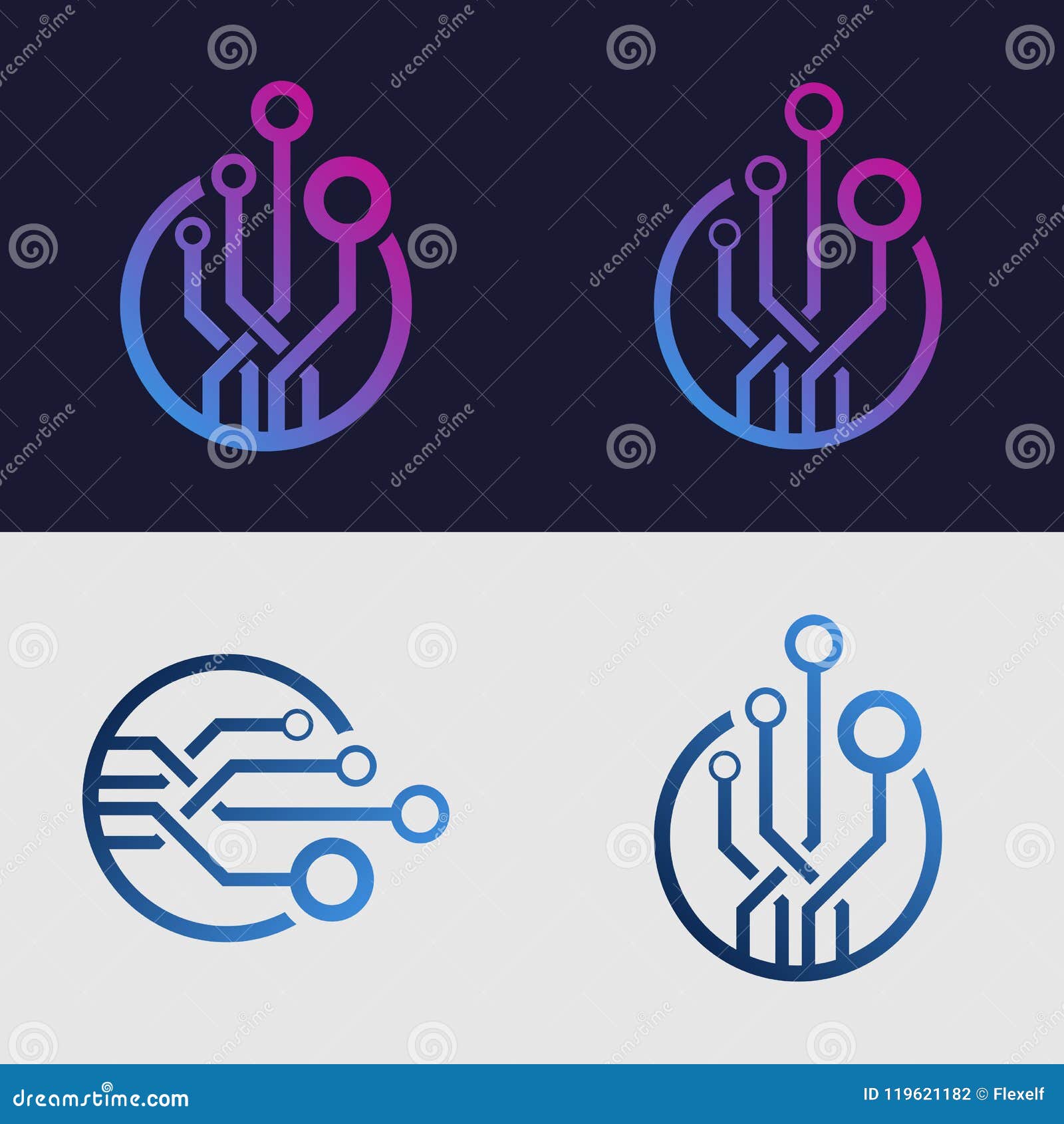 Technology Logo Design. Tech Element Stock Vector - Illustration of ...