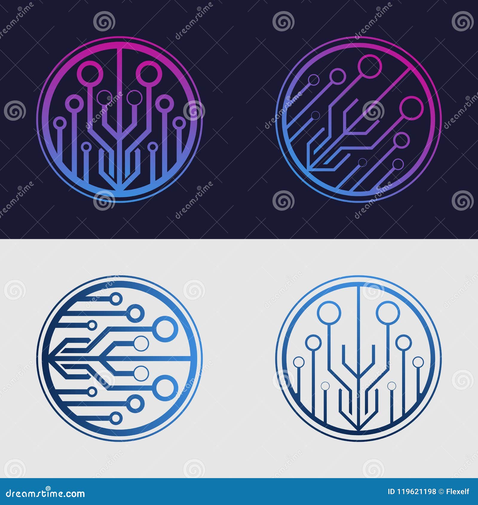 Technology Logo Design. Tech Element Stock Vector - Illustration of ...