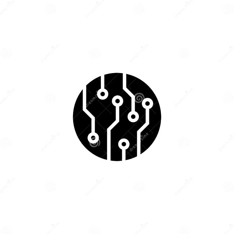 Technology Logo Design, Technology Icon on White Background Stock ...
