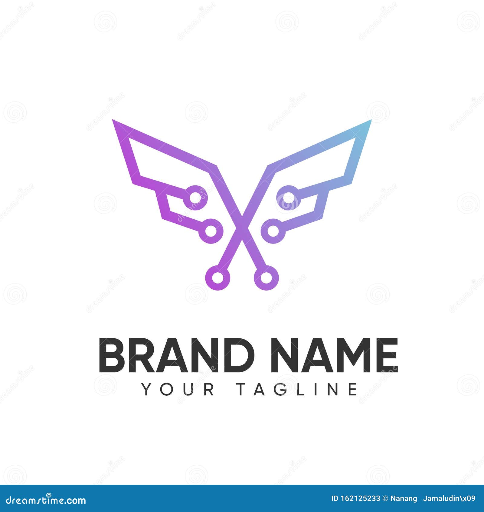 Technology Logo Design Template Full Color for Company Stock Vector ...