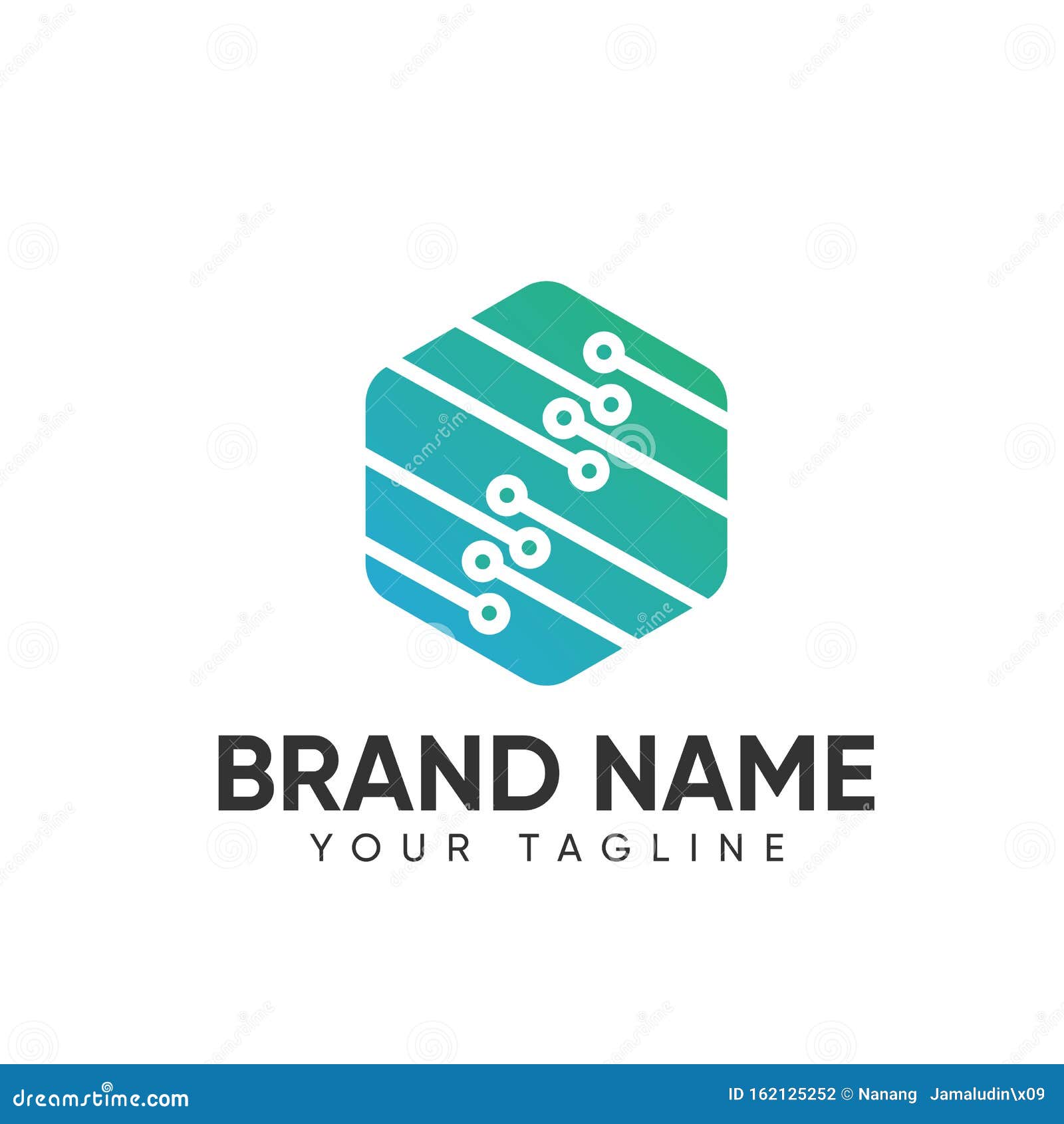 Technology Logo Design Template Full Color for Company Stock Vector ...