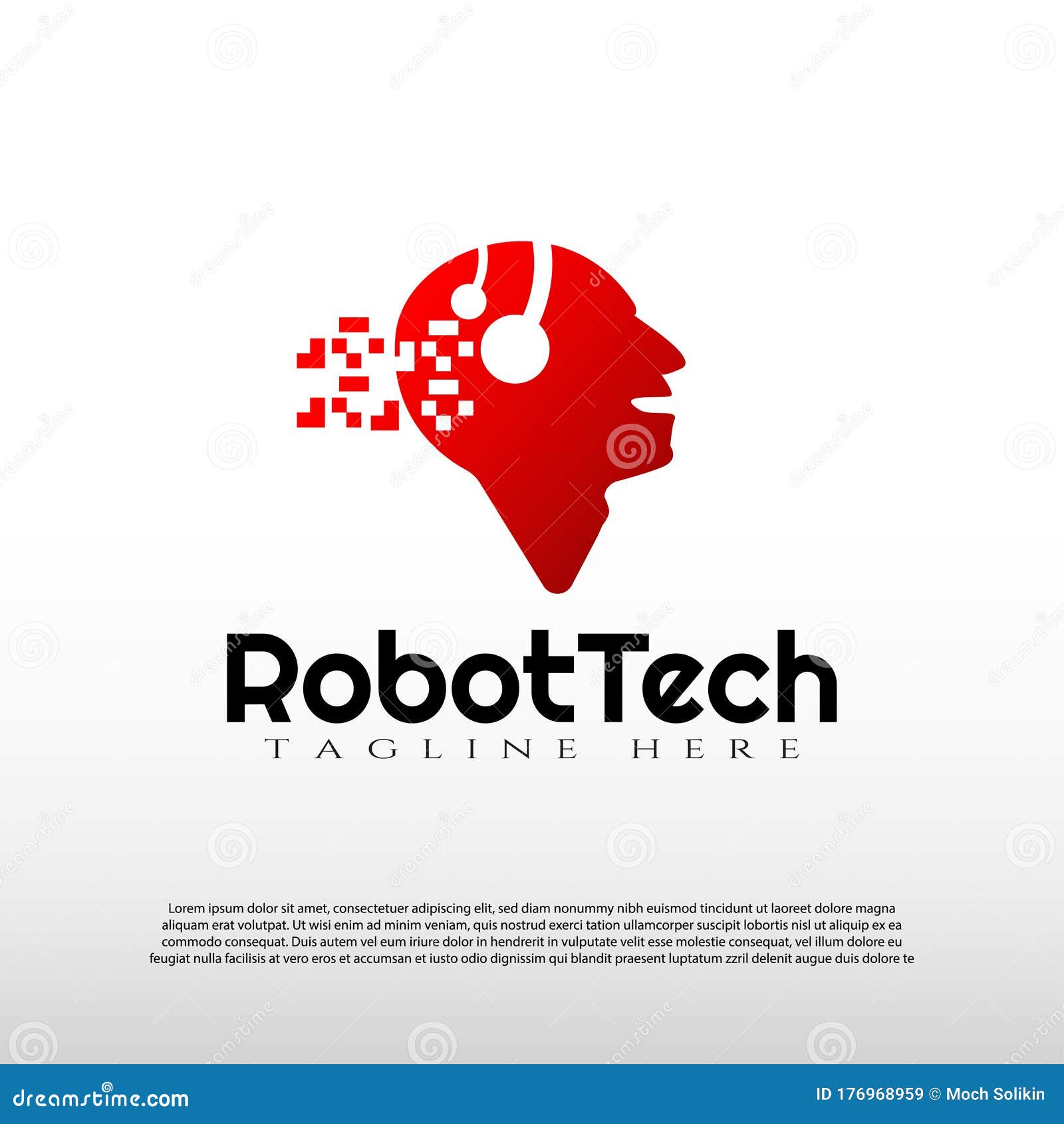 Technology Logo with Human Face Concept Design, Illustration Element ...