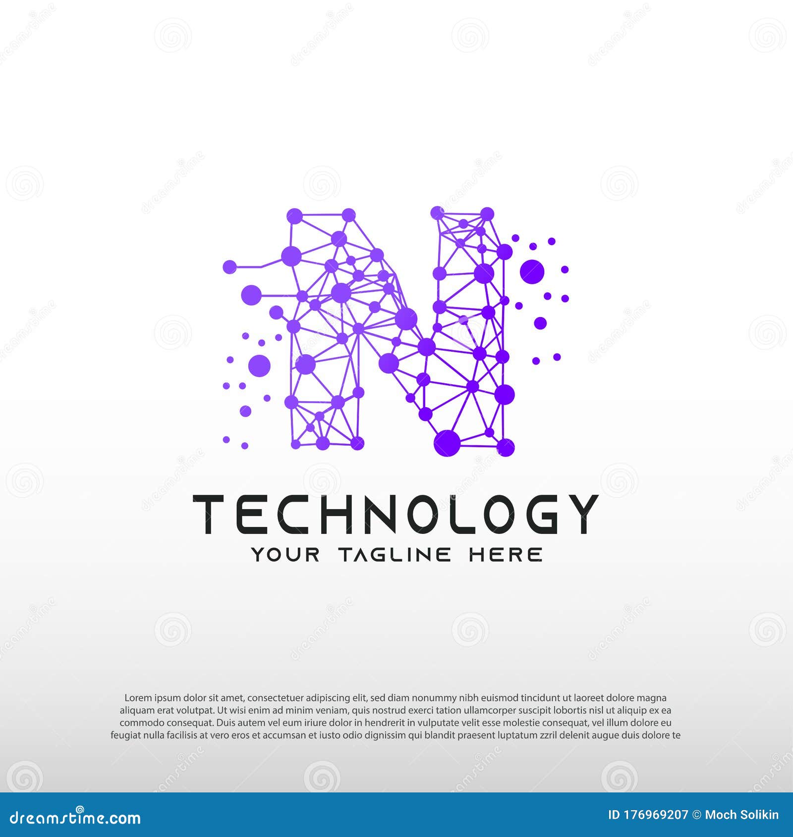 Technology Logo with Initial N Letter, Network Icon -vector Stock ...