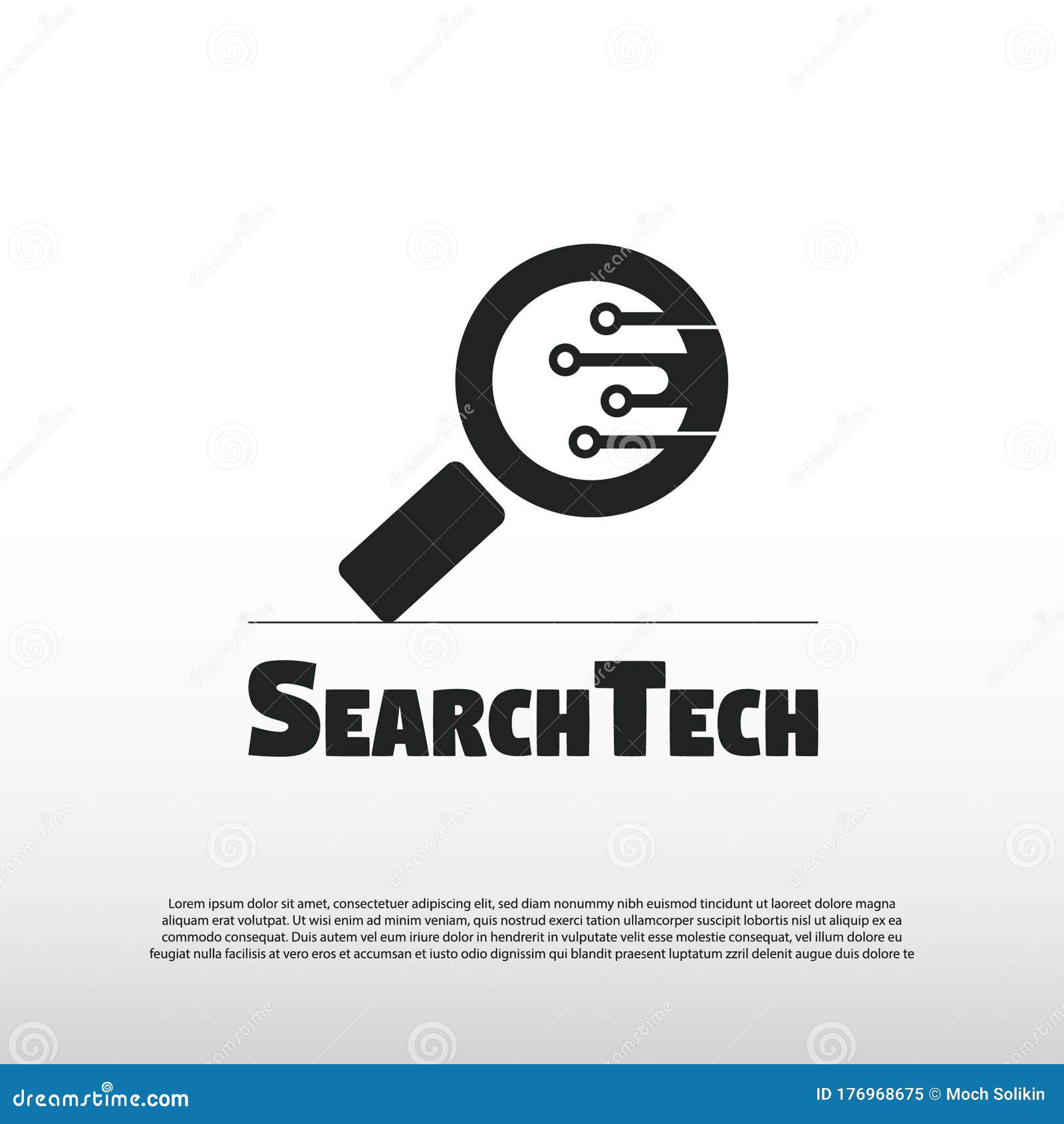 Technology Logo with Search Concept. Future Tech Icon Stock Vector ...
