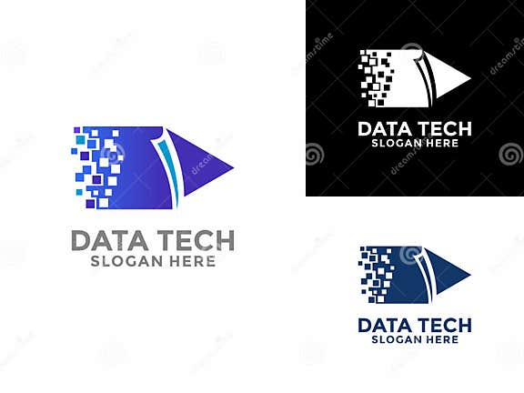 Technology Logo Simple Tech Design. Fast Transfer Data Tech Logo Vector ...