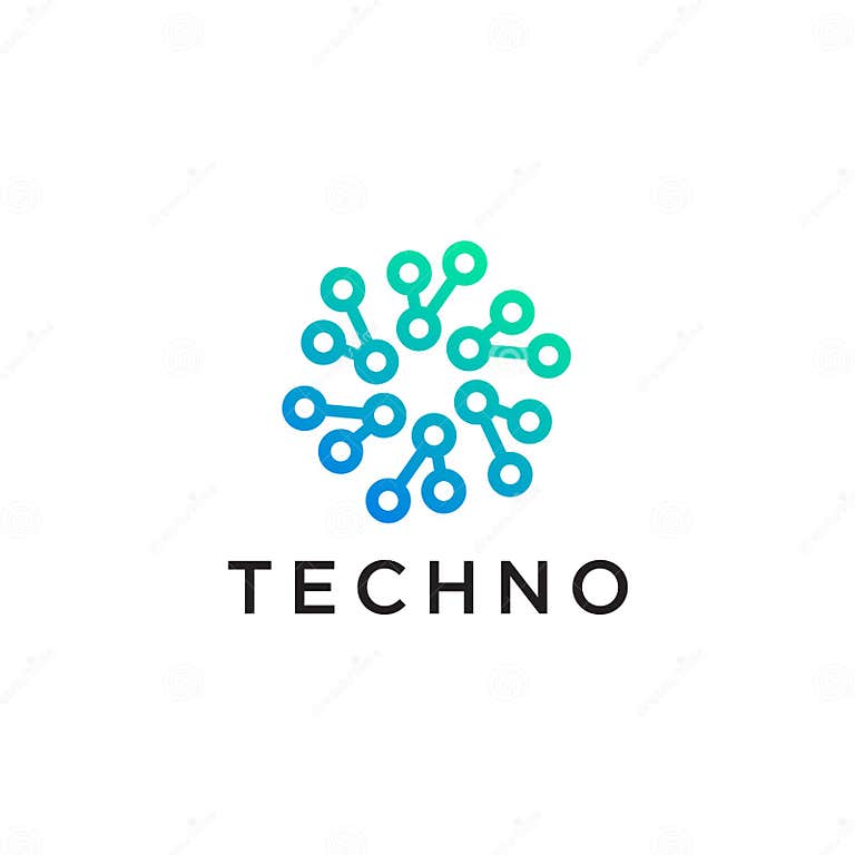 Technology Logo Simple Tech Design. Vector Creative Abstract Circle ...