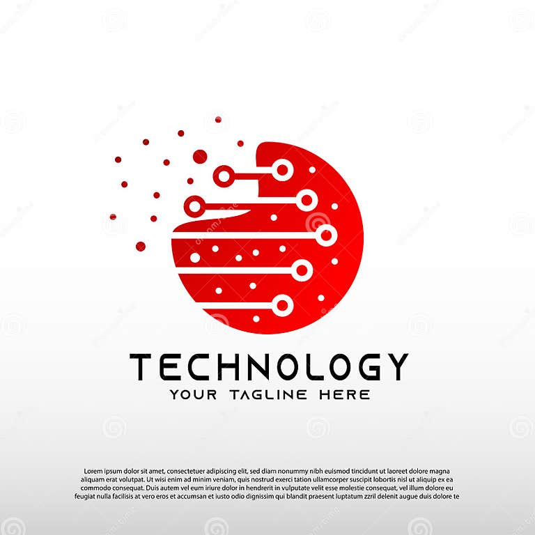 Technology Logos, Future Technology Icons, Circuits with Line Styles ...
