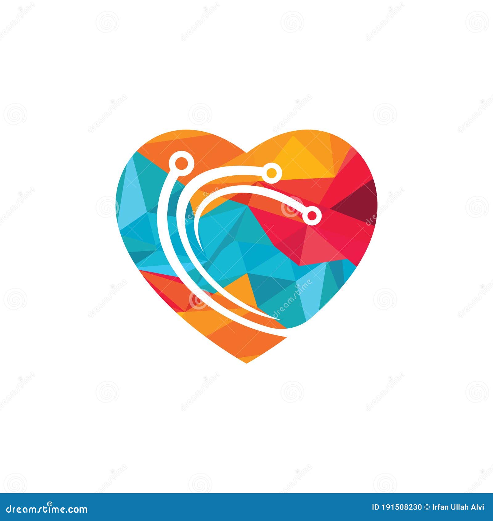 Technology Love Vector Logo Design. Stock Vector - Illustration of ...