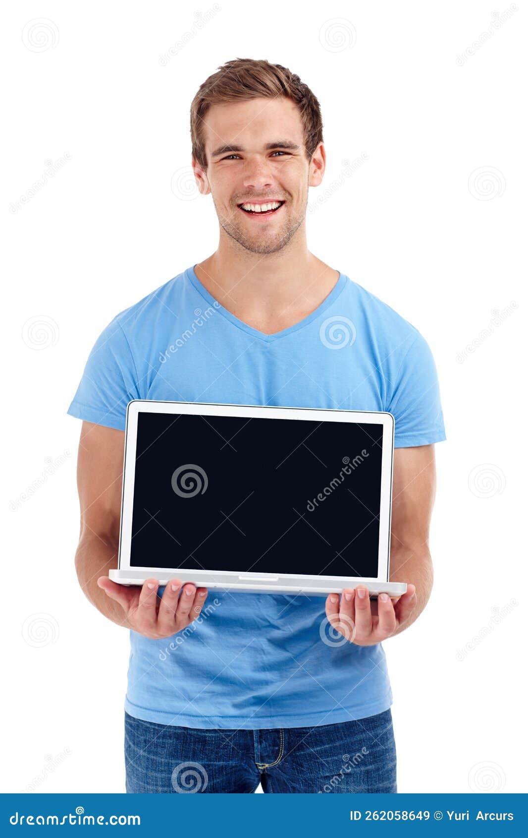 Technology Makes for Easy Presentations. Studio Shot of a Young Man ...