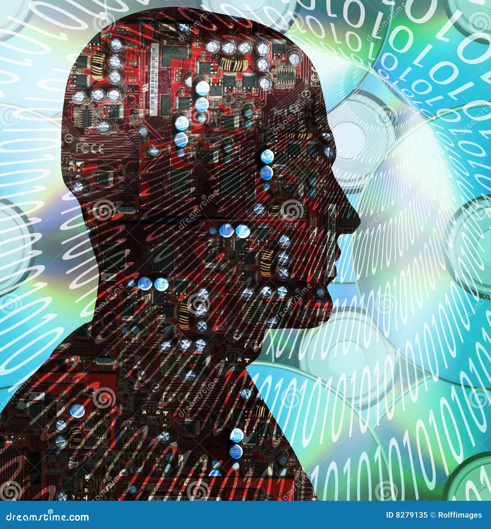 Technology man stock illustration. Illustration of blue - 8279135