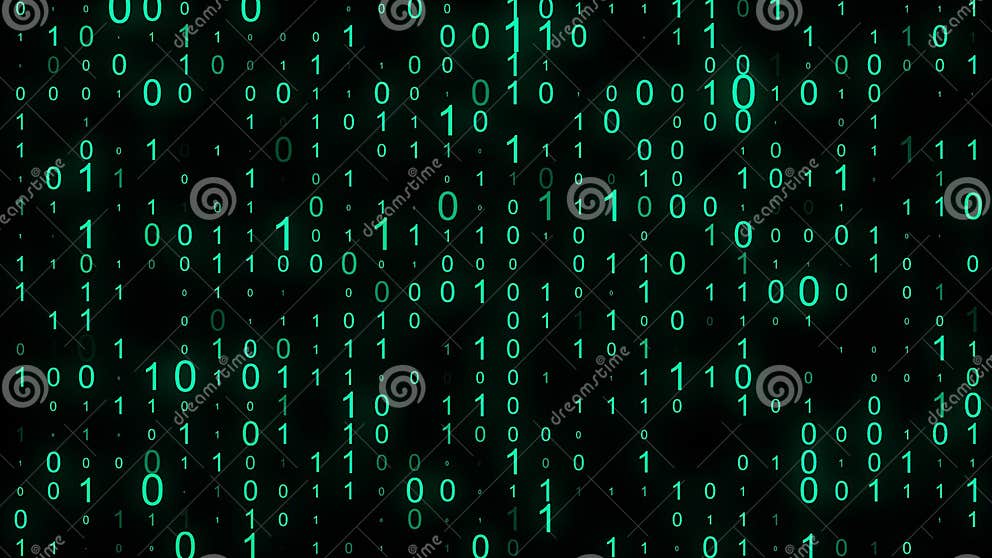 Technology Matrix Background. Cyber Security with Falling Number on Screen. Binary Code. Digital ...