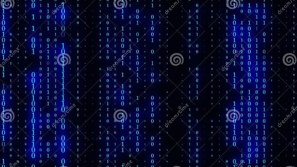 Technology Matrix Background. Cyber Security with Falling Number on Screen. Binary Code. Digital ...