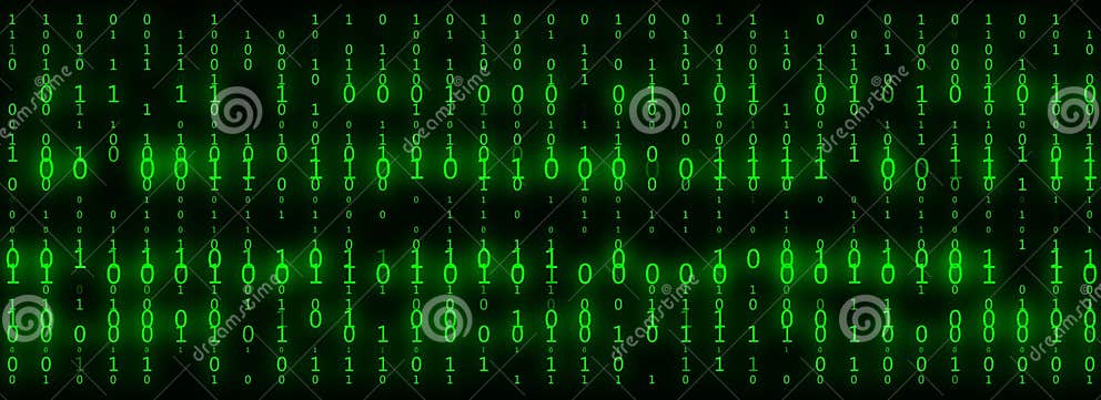 Technology Matrix Background. Cyber Security with Falling Number on Screen. Binary Code. Digital ...