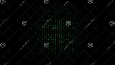 Technology Matrix Background. Cyber Security with Falling Number on Screen. Vector Binary Code ...
