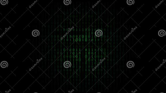 Technology Matrix Background. Cyber Security with Falling Number on Screen. Vector Binary Code ...
