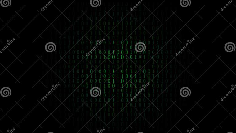 Technology Matrix Background Cyber Security With Falling Number On Screen Vector Binary Code