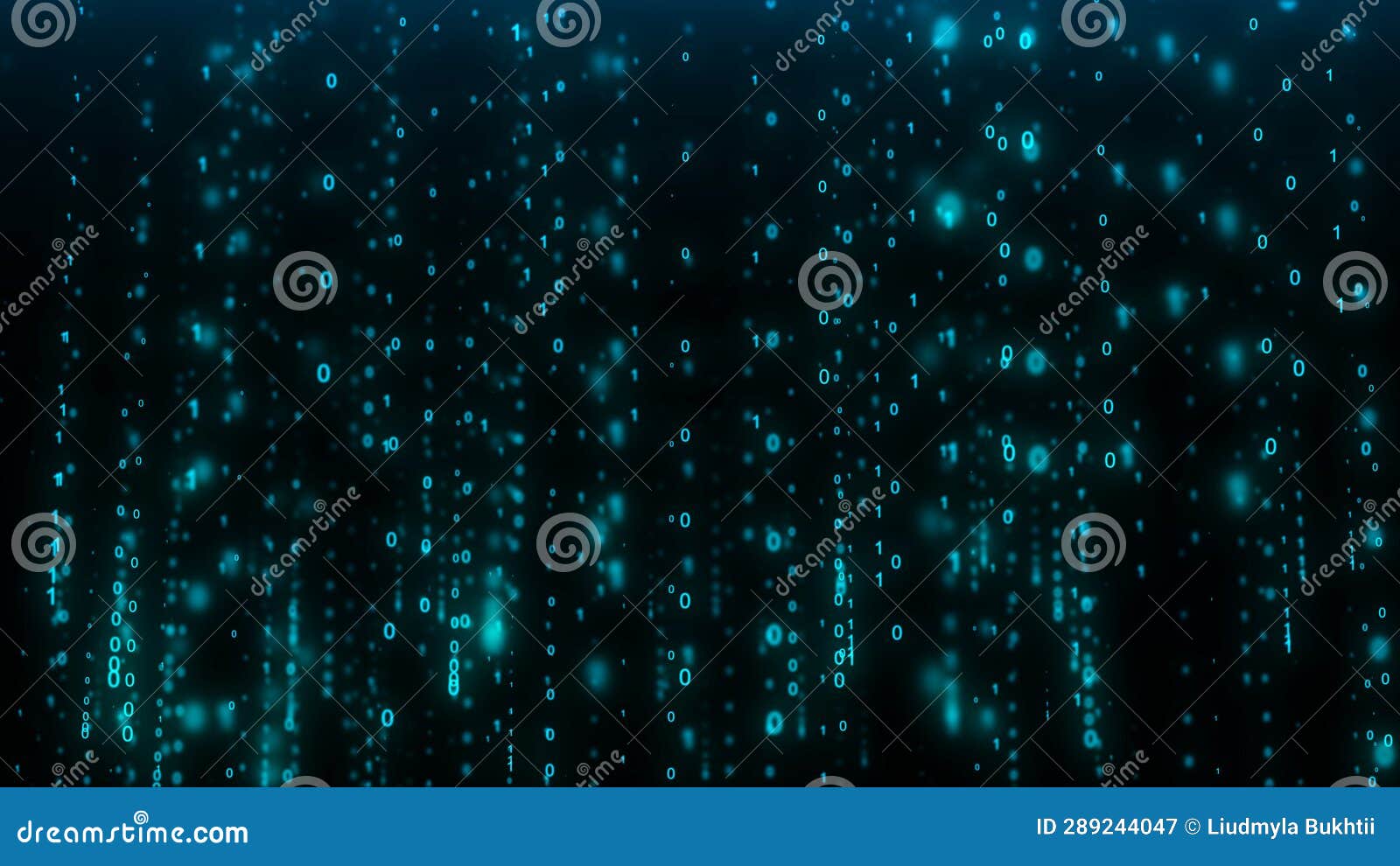 Technology Matrix Background Cyber Security With Falling Numbers On Screen Binary Code