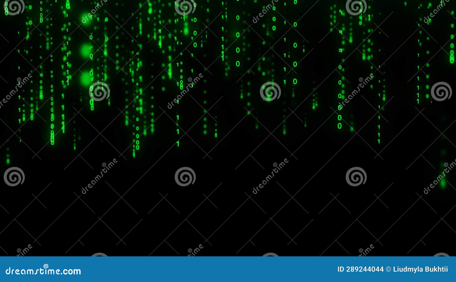 Technology Matrix Background. Cyber Security with Falling Numbers on Screen. Binary Code ...
