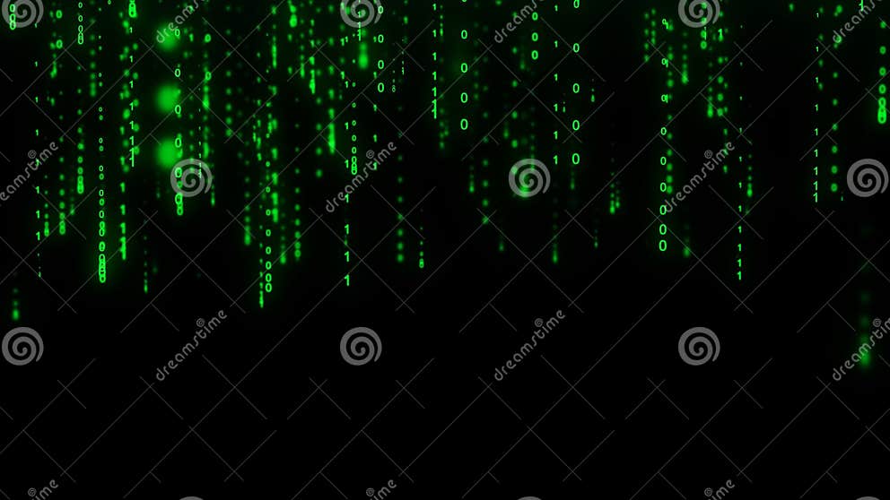 Technology Matrix Background. Cyber Security with Falling Numbers on ...