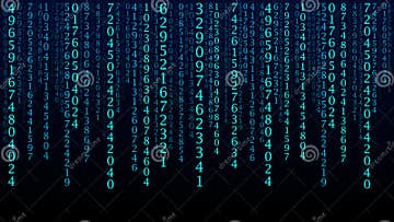 Technology Matrix Background. Cyber Security with Falling Numbers on Screen. Vector Binary Code ...