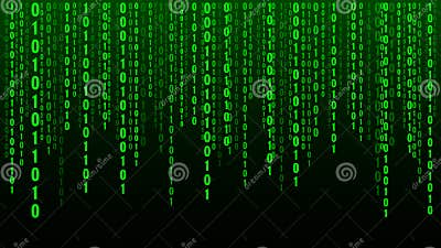 Technology Matrix Background. Cyber Security with Falling Numbers on Screen. Vector Binary Code ...