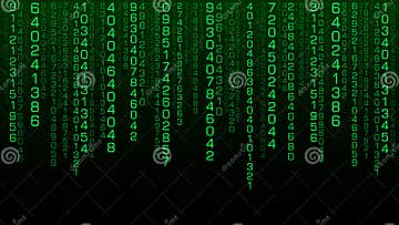 Technology Matrix Background. Cyber Security with Falling Numbers on Screen. Vector Binary Code ...