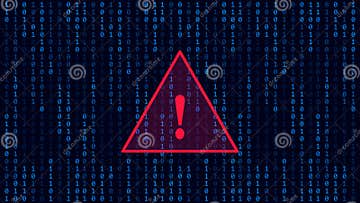 Technology Matrix Background with Danger Symbol. Cyber Security with System Hack Warning. Vector ...