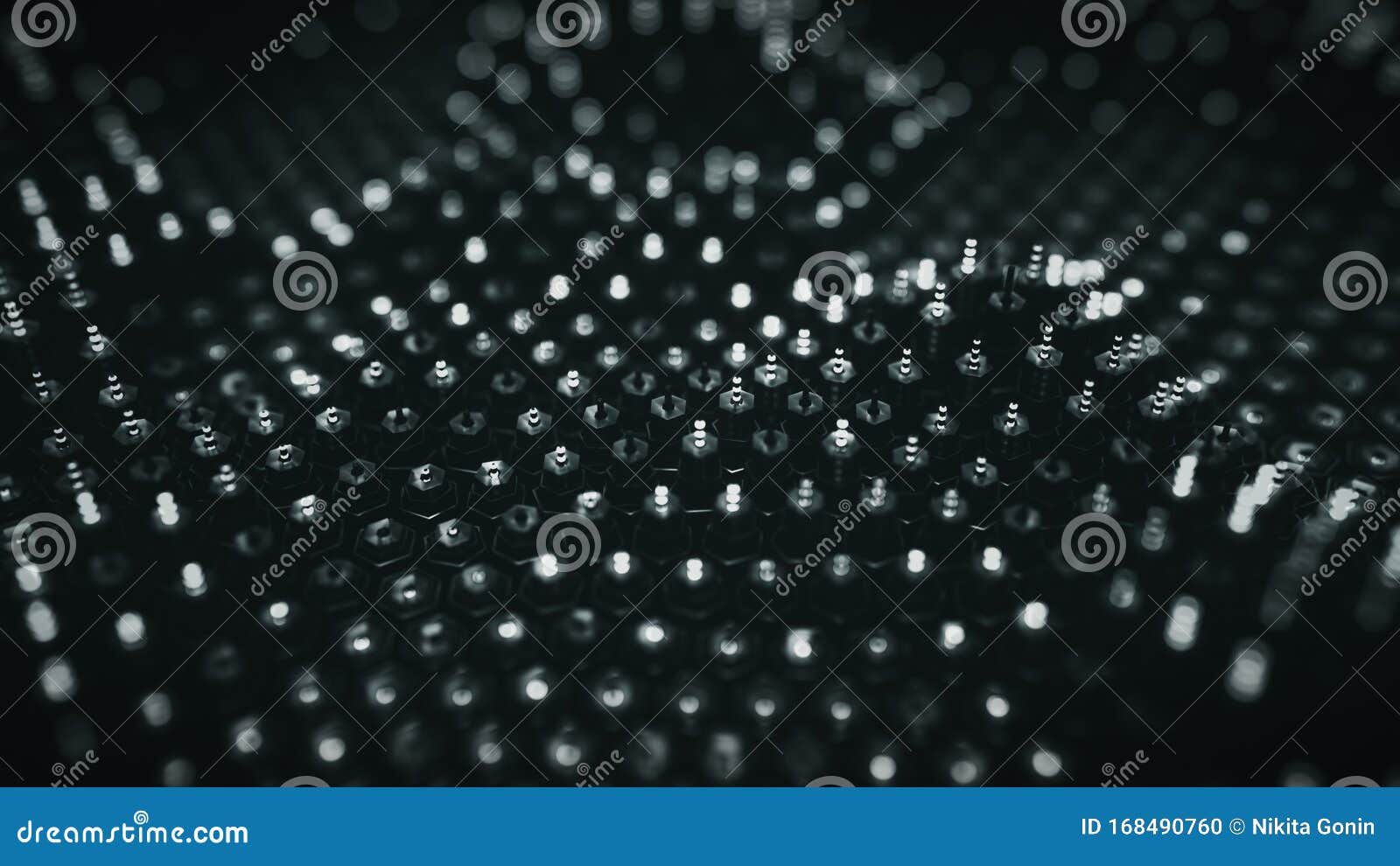 Technology Matrix of Hex 3D Render Illustration Stock Illustration ...