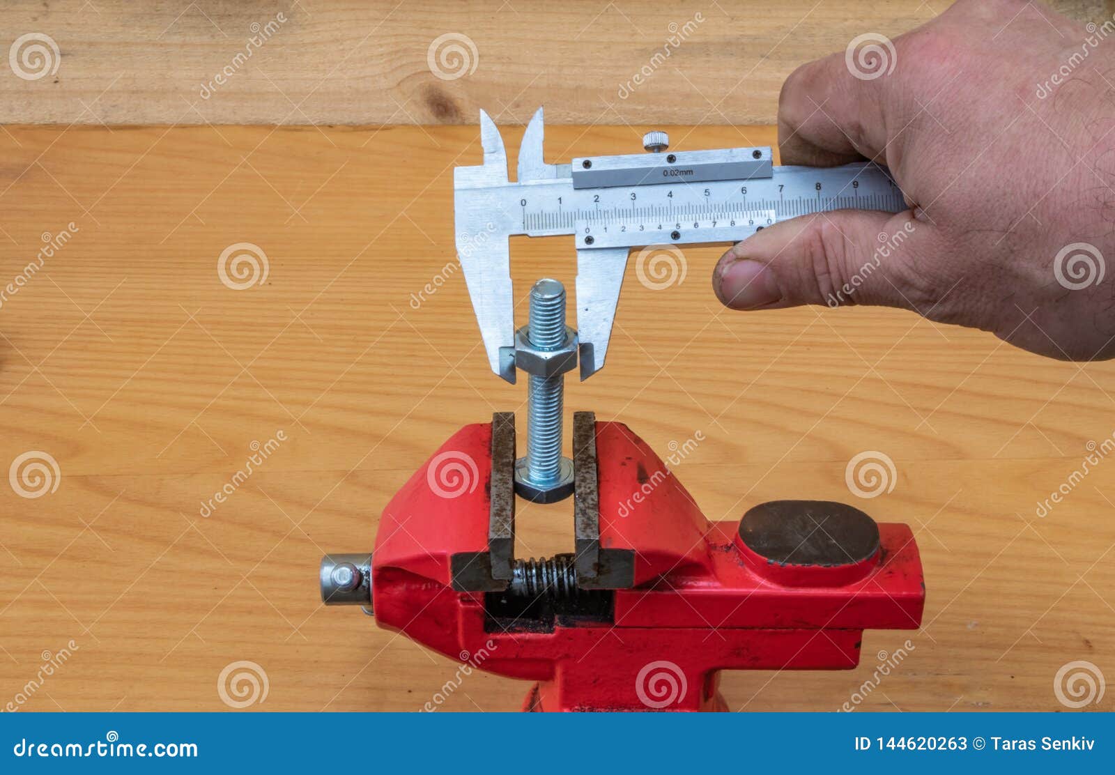 Bolt Diameter Measurement Technology Using Calipers Stock Image - Image ...