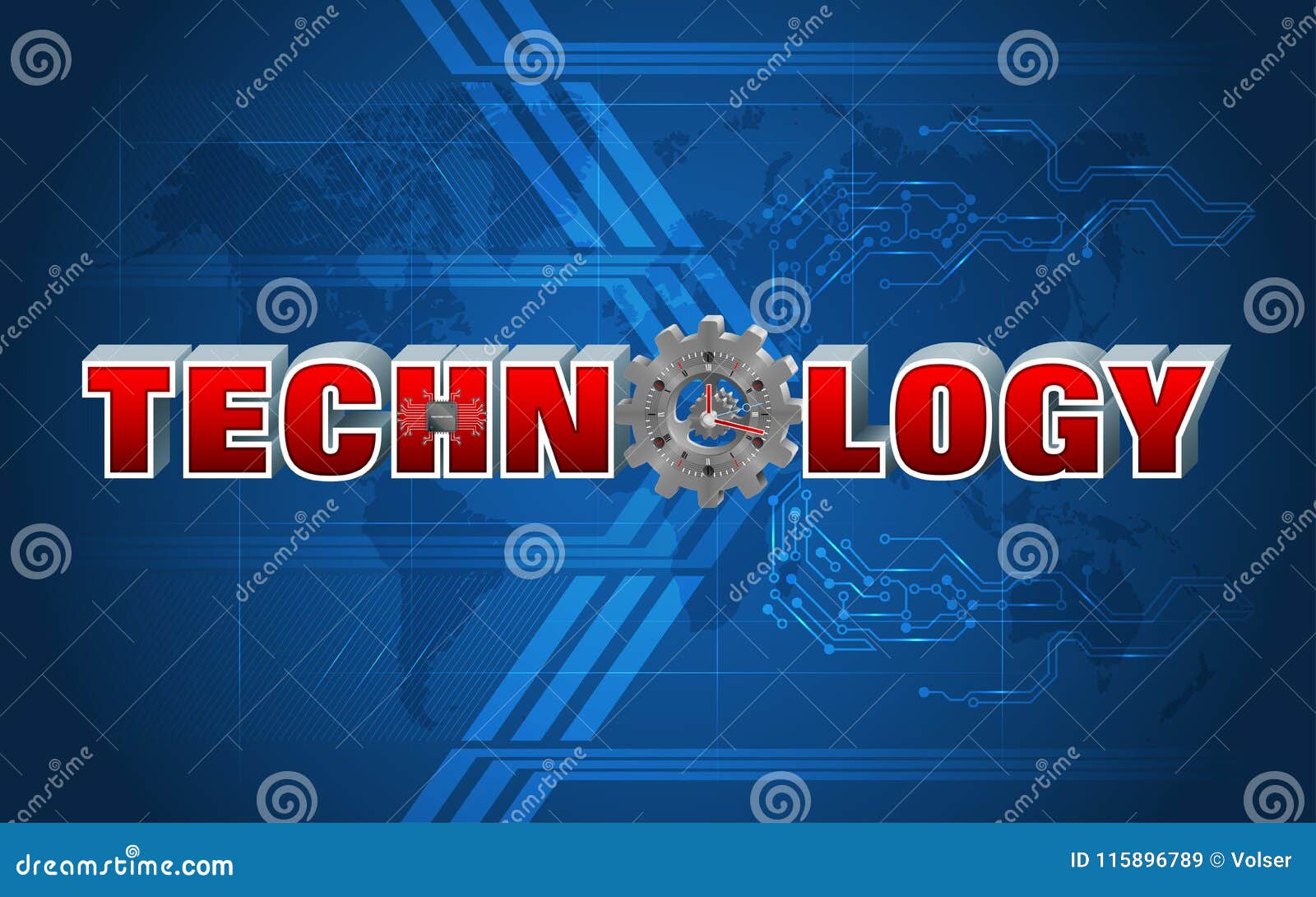 Technology, Mechanism and Information Stock Vector - Illustration of ...