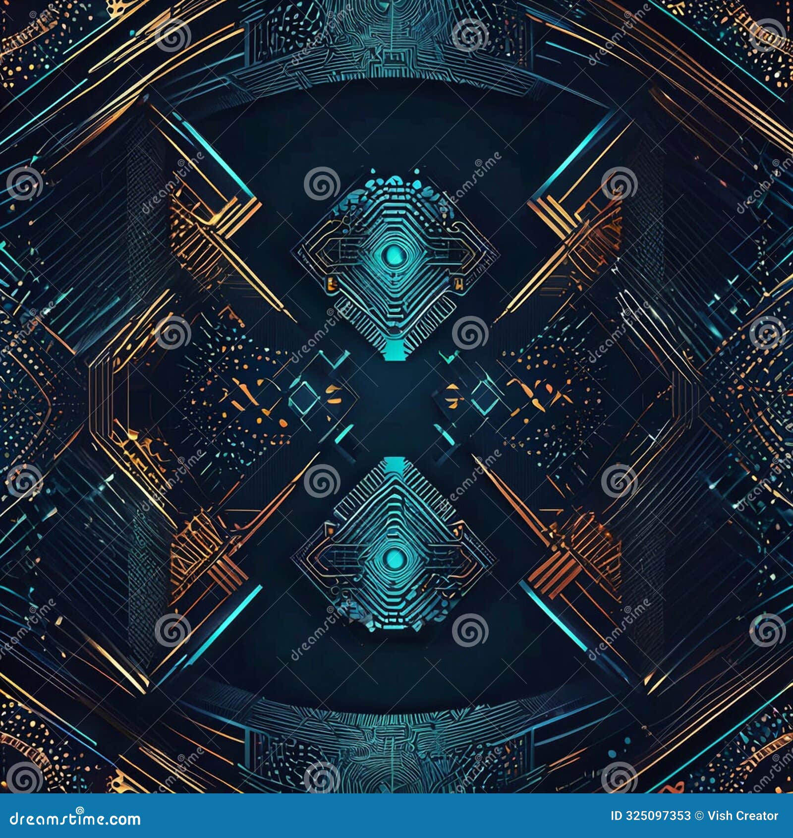 Technology or Medical Shape Patterns Ai Generated Stock Illustration ...