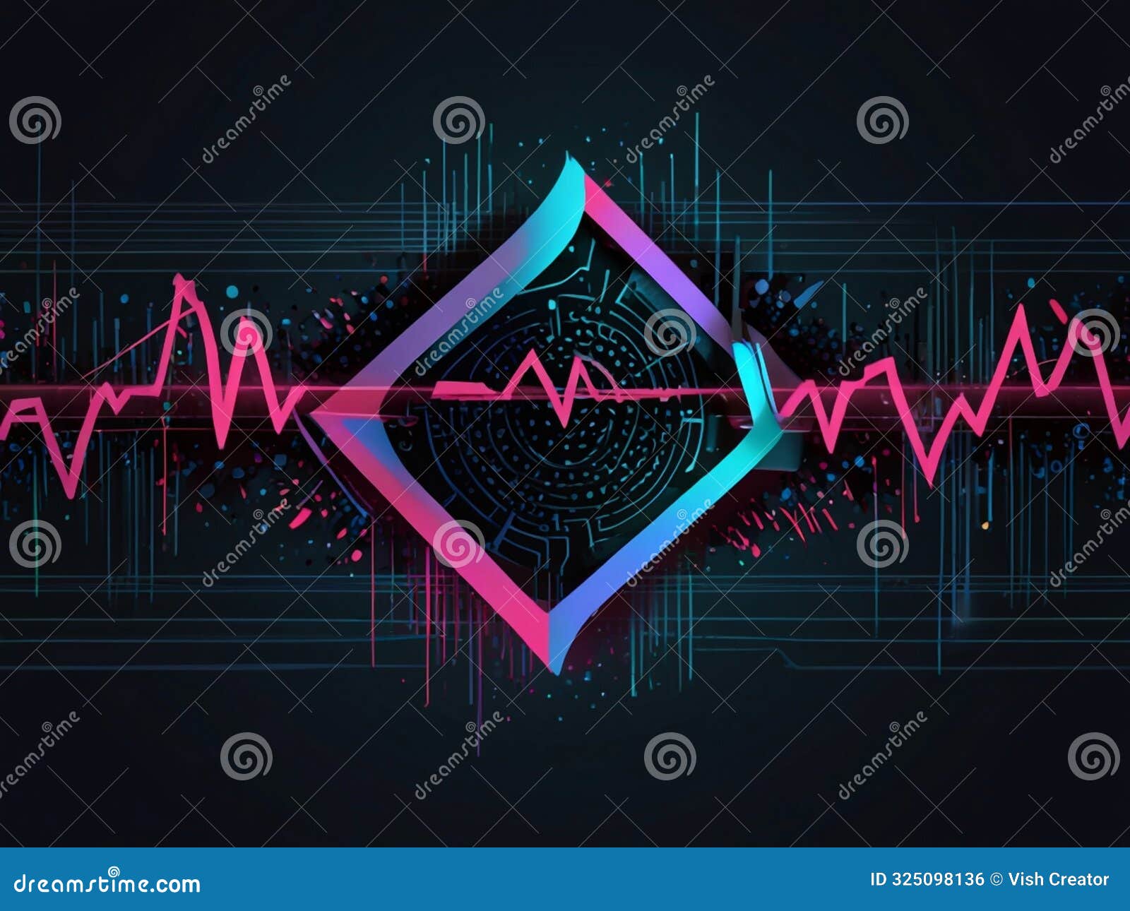 Technology or Medical Shape Patterns Ai Generated Stock Illustration ...