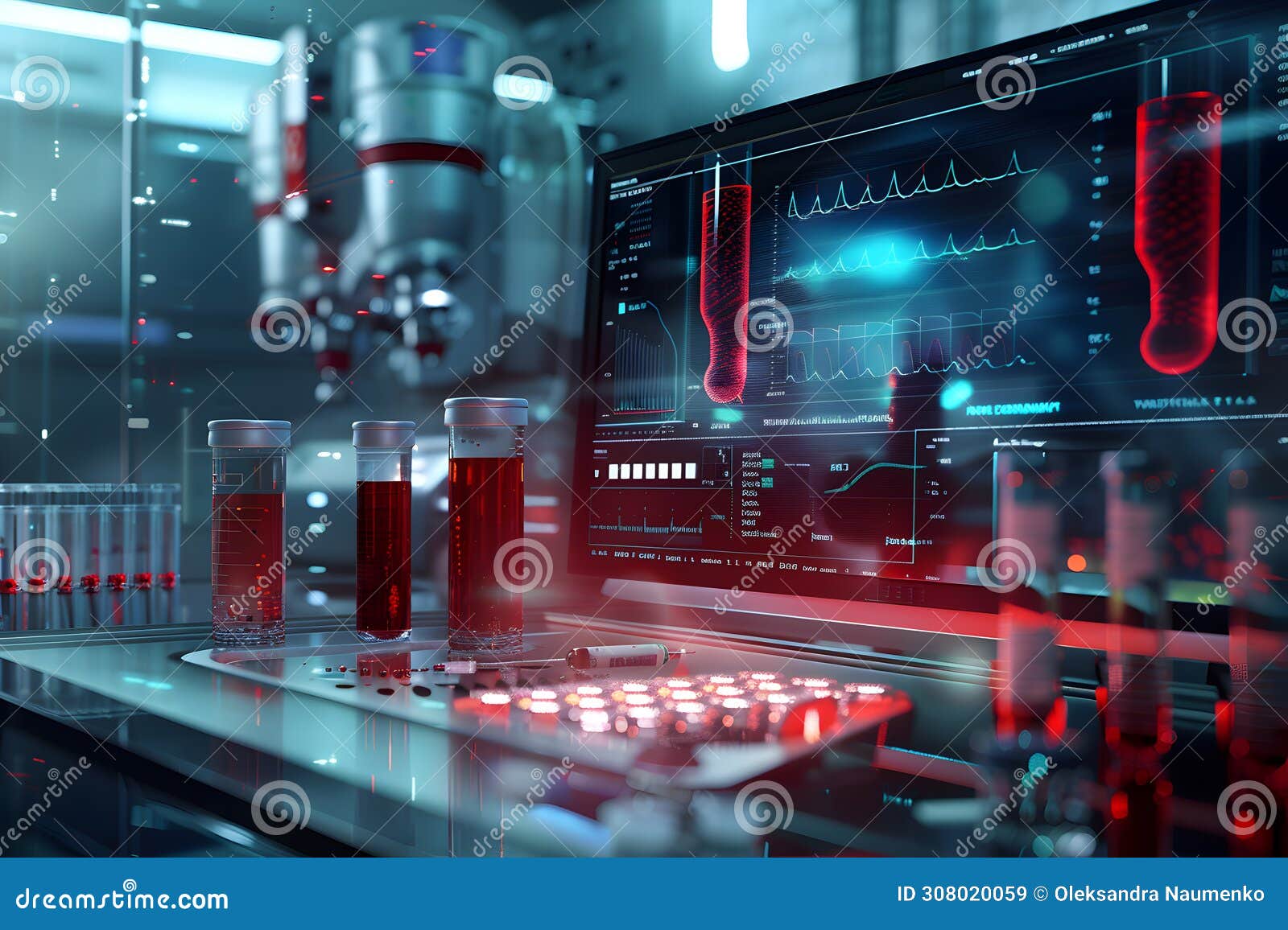 Technology in Medicine - Using AI in Blood Testing Stock Image - Image ...