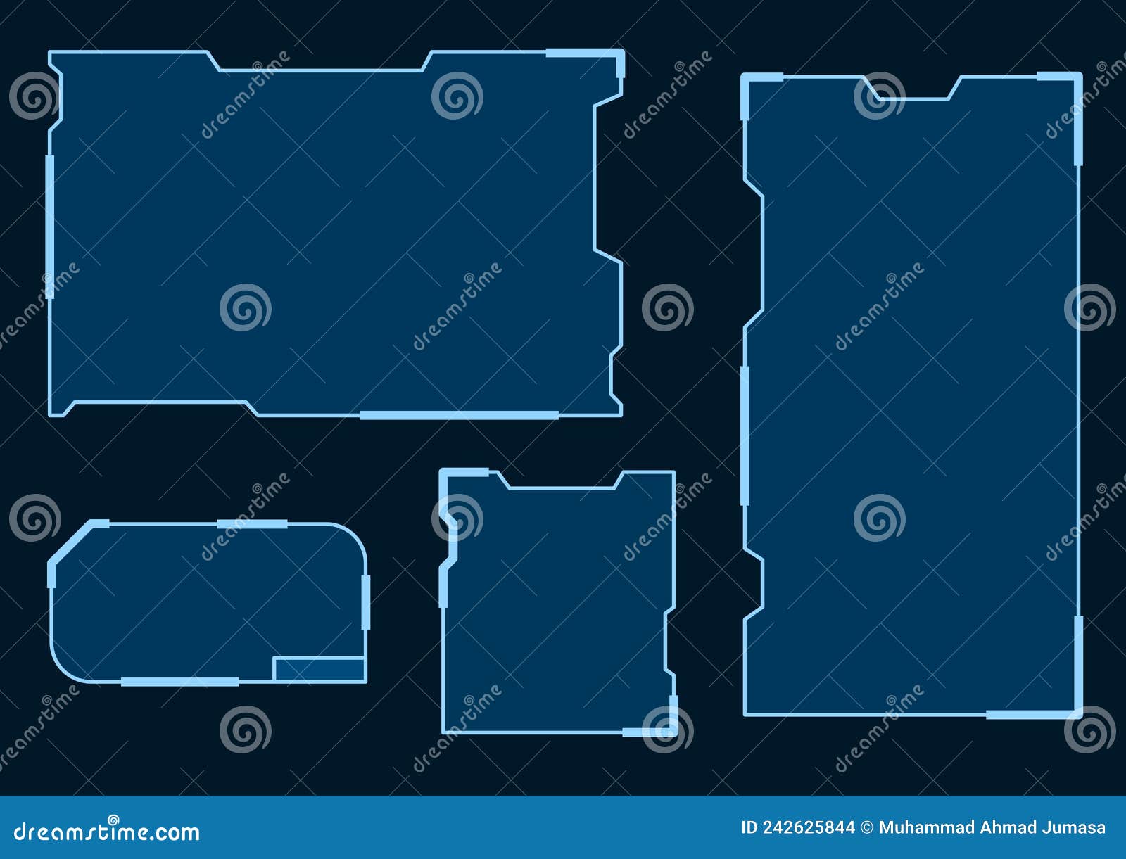 Blue Technology Menu User Interface Design Vector. Stock Vector ...