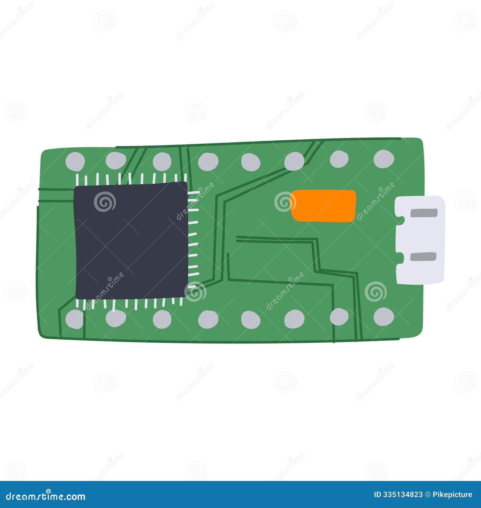 Technology Microcontroller Cartoon Vector Illustration Stock ...