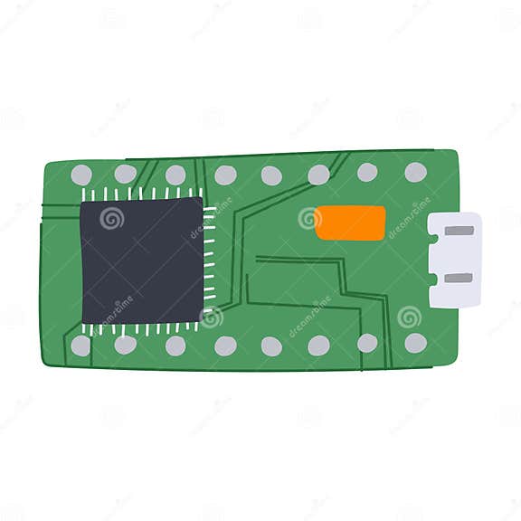Technology Microcontroller Cartoon Vector Illustration Stock ...