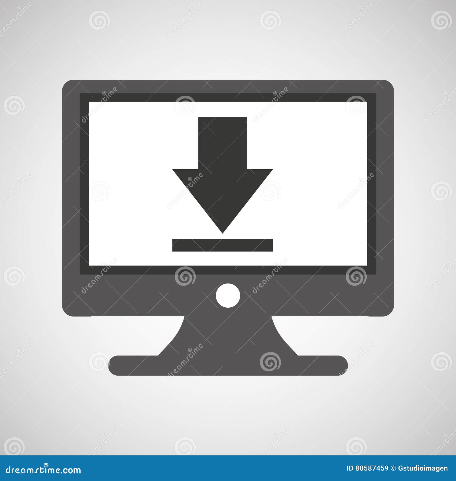 Technology Monitor Pc Downloading Stock Vector - Illustration of ...