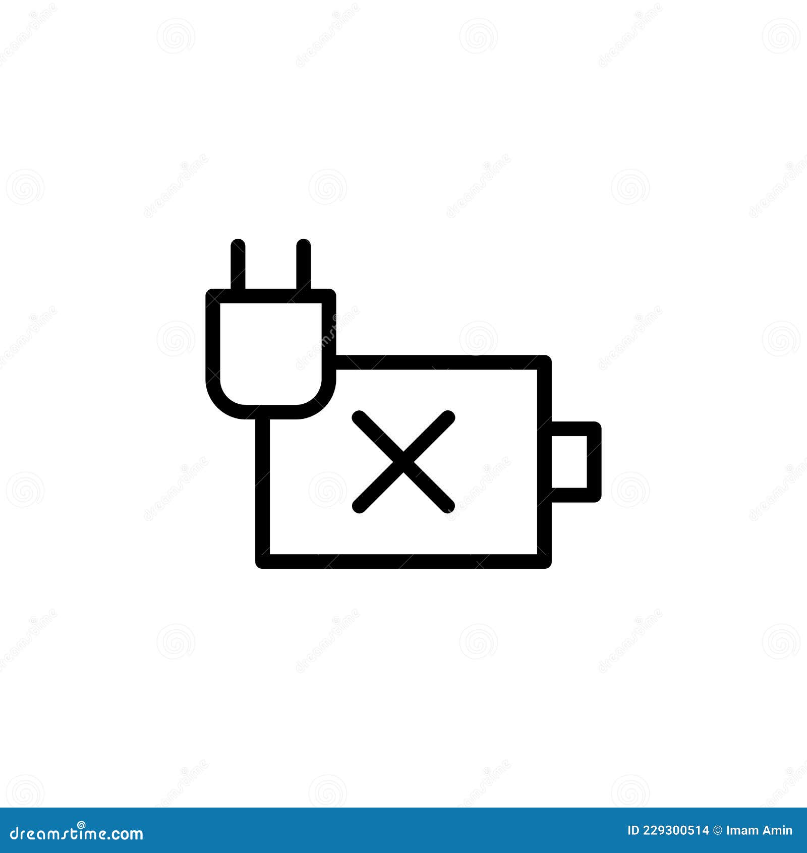 Red Cross Battery Technology Monoline Symbol Icon Logo for Graphic ...